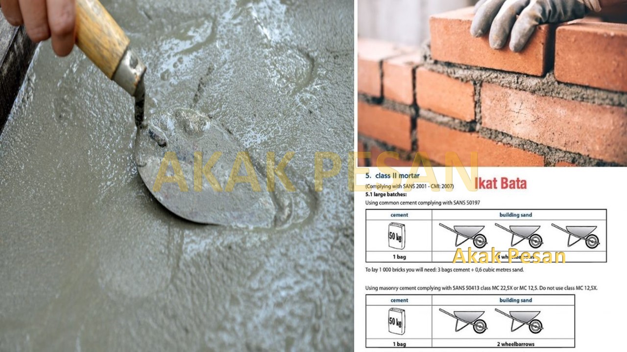 Jika Nak Buat Sendiri Ikat Bata Dan Plaster Ini Panduan Sukatan Bancuh ...
